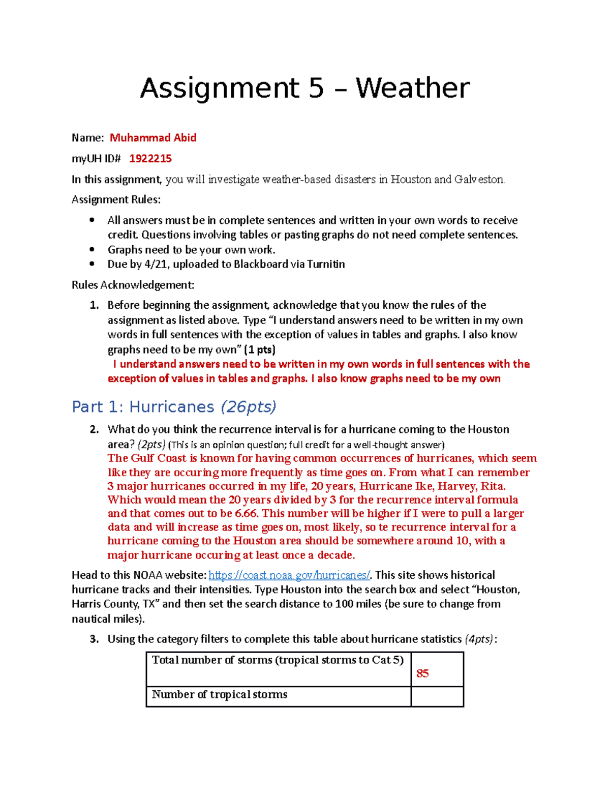 Assignment 5 nd - wert - Assignment 5 – Weather Name: Muhammad Abid ...