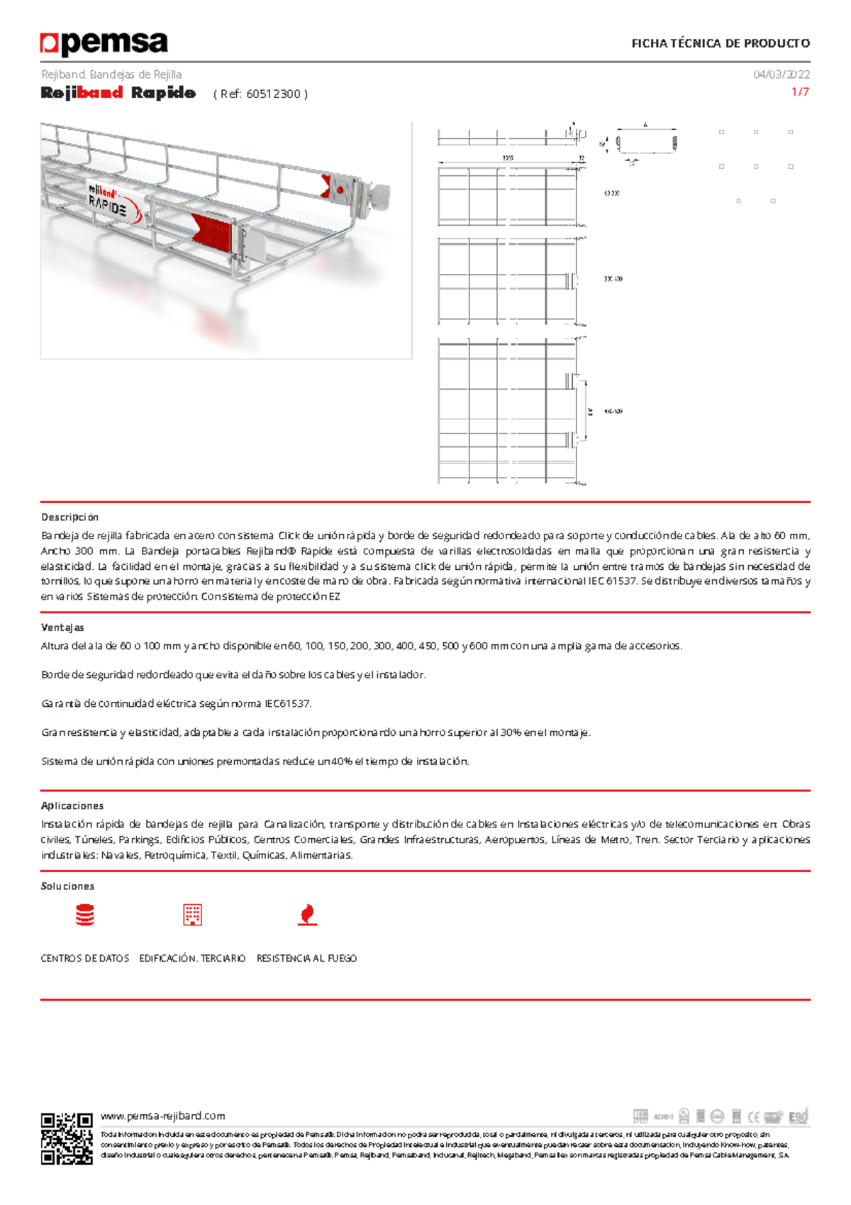 Specifications Rejiband Rapide 60512300 - Descripción Bandeja de ...