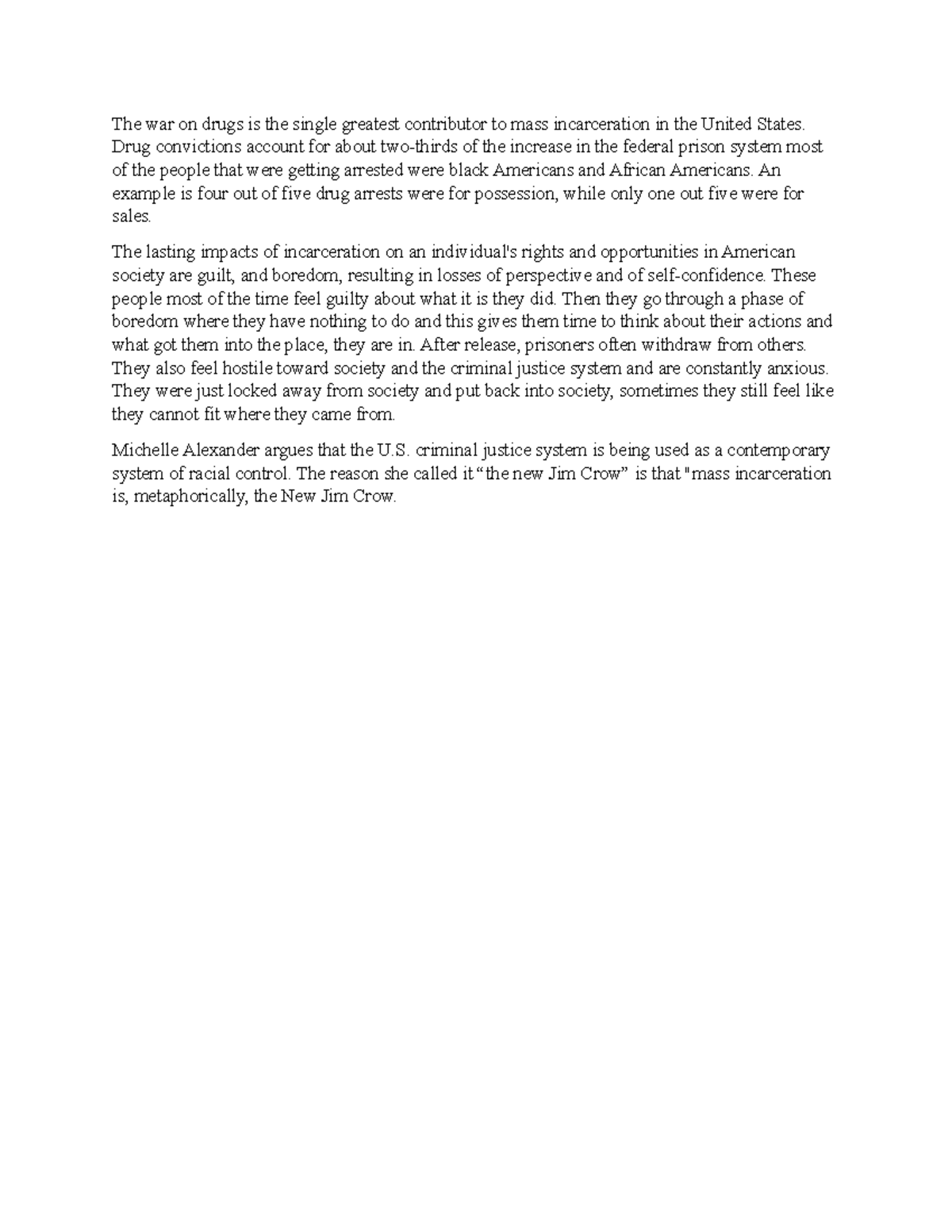 Soc 3 war on drugs - The war on drugs is the single greatest ...