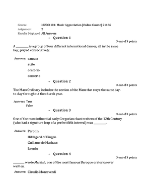 MUS 1101 QUIZ 1 - Music 1101 assignment - MUS 1101 QUIZ 1Quick Links ...