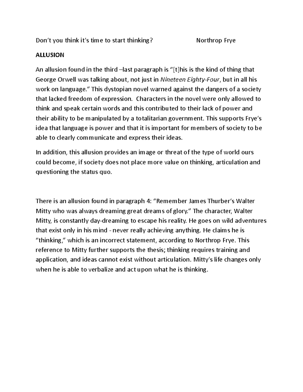 Don't you think its time to start thinking - rhetorical devices - Don’t ...