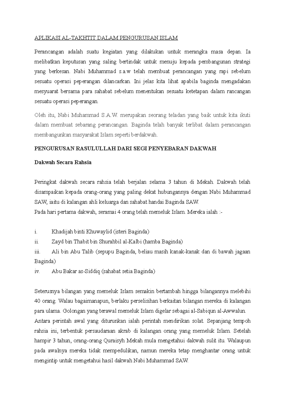 Aplikasi AL takhtit ctu - APLIKASI AL-TAKHTIT DALAM PENGURUSAN ISLAM ...