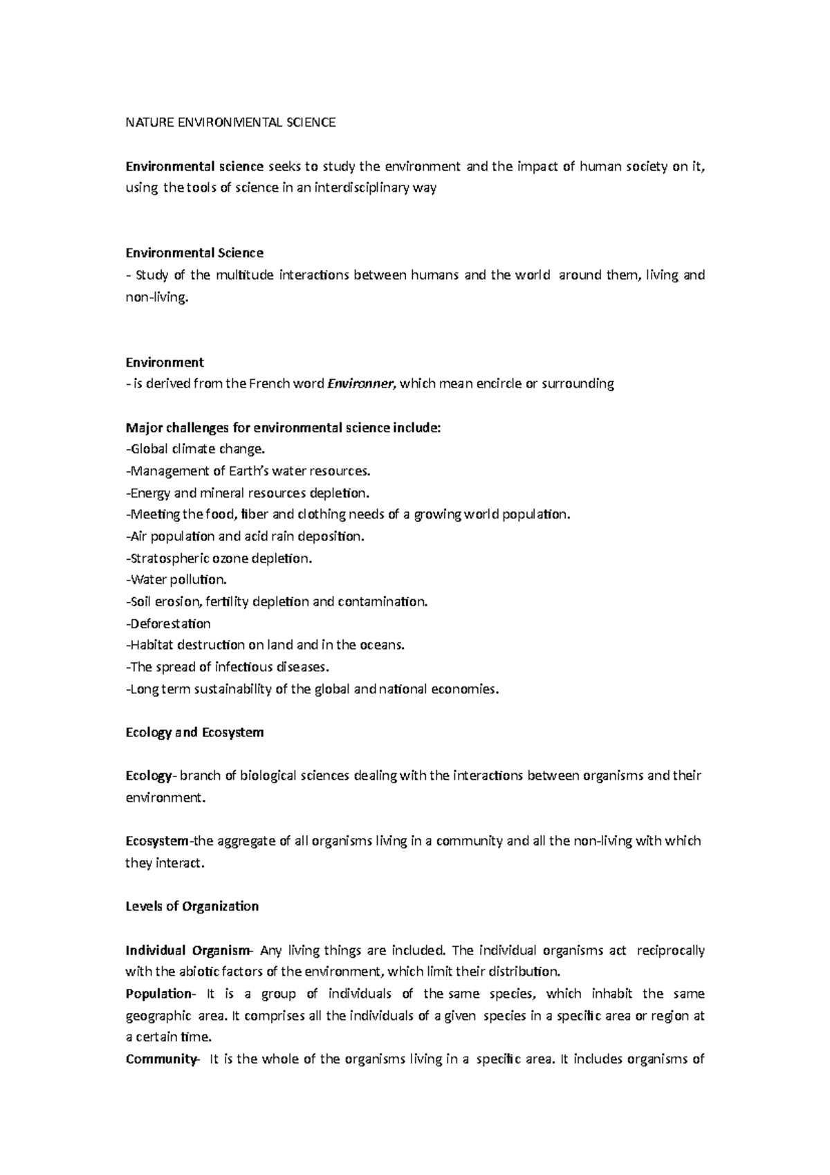 Nature Environmental Science - NATURE ENVIRONMENTAL SCIENCE ...