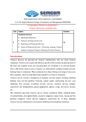 NB 2024 02 23 15 CS - Indian Financial System IFS - Studocu