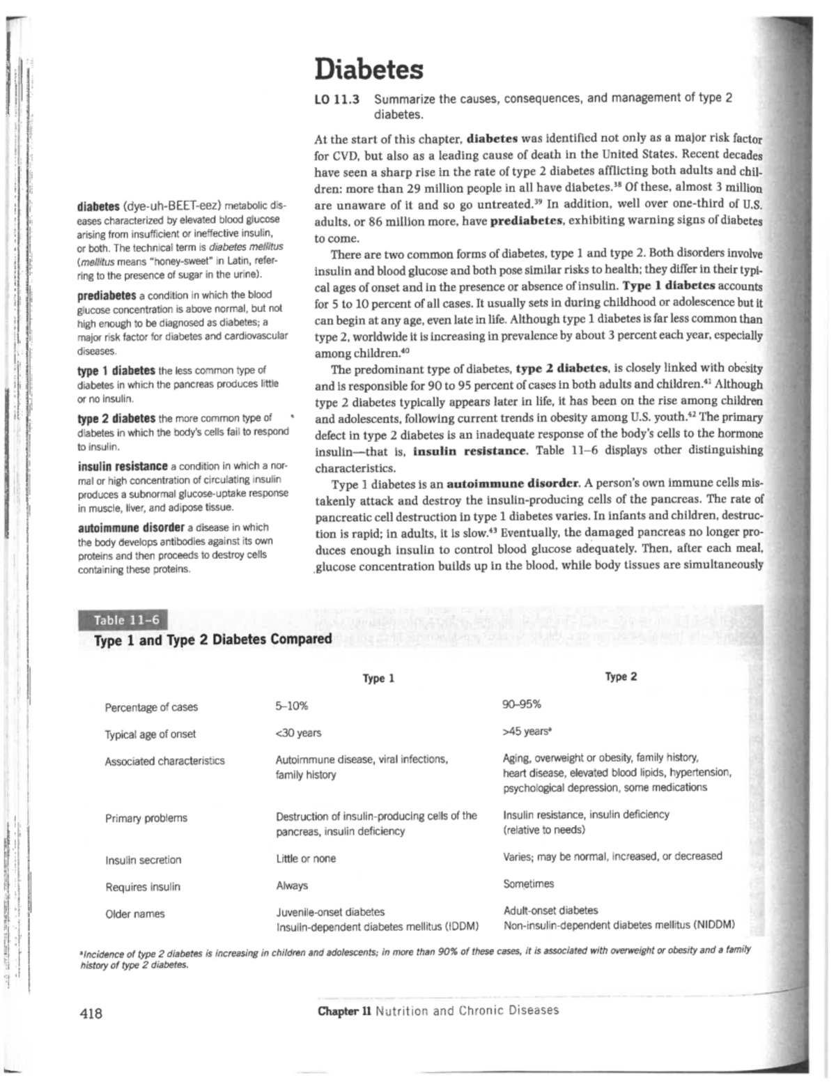 Diabetes - Key excerpt from the book. - Nutrition: Concepts and ...
