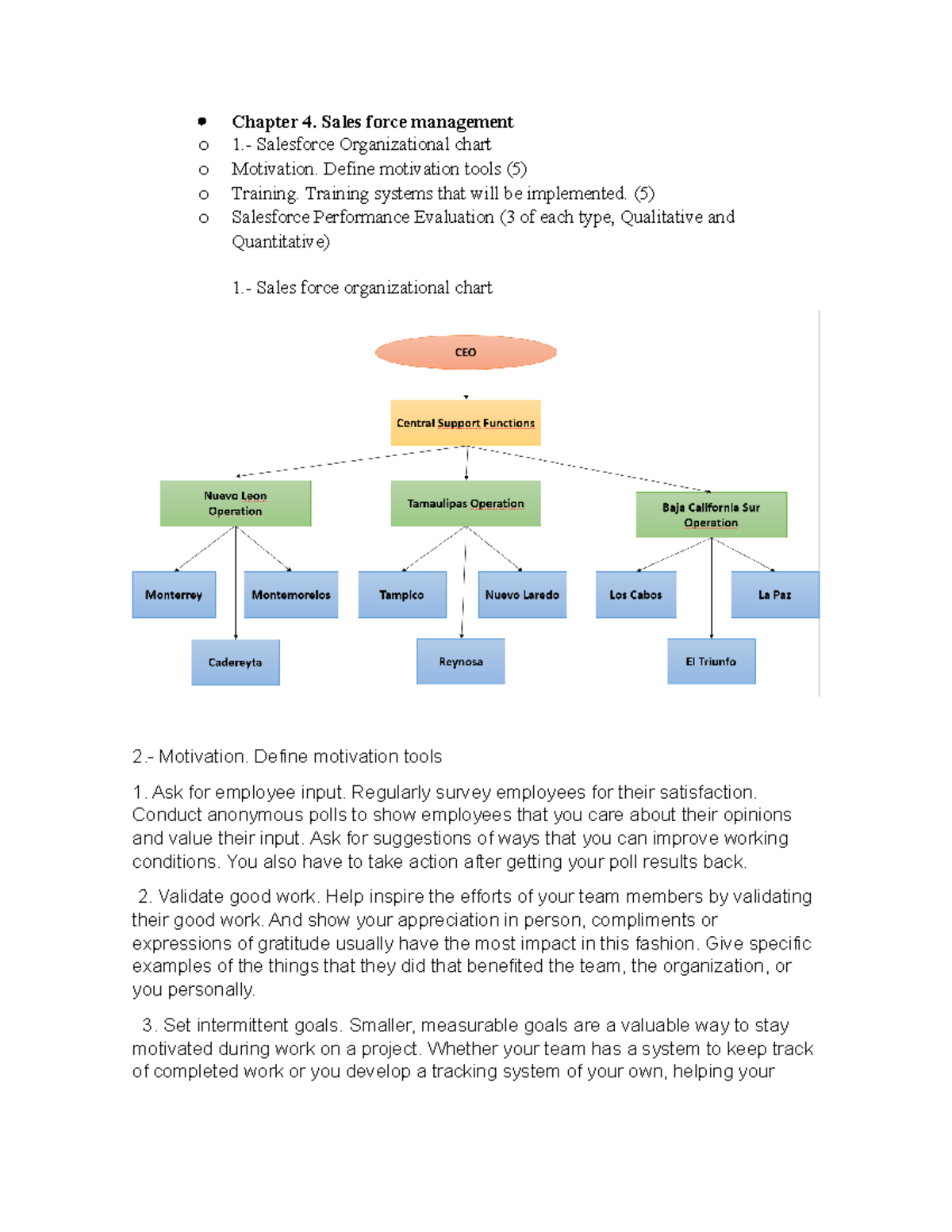 Chapter 4 Compra y venta - Chapter 4. Sales force management o 1 ...