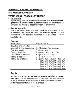 Chapter 4 - Probability and normal distribution - BAMS17 43 ...