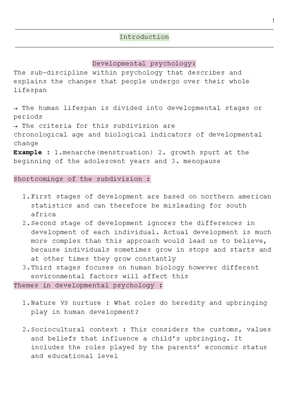 Developmental psychology - Introduction Developmental psychology: The ...