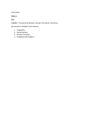Stat cheat sheet - STAT1000 summary of course work - 2 (x μ) 2 n 2 s2 ...
