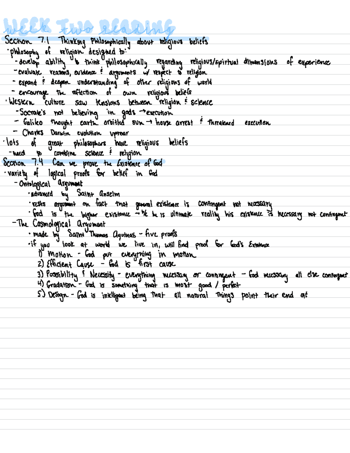 PHI 2010 Week 2 Reading Notes - week two reading Section 7. Thinking ...