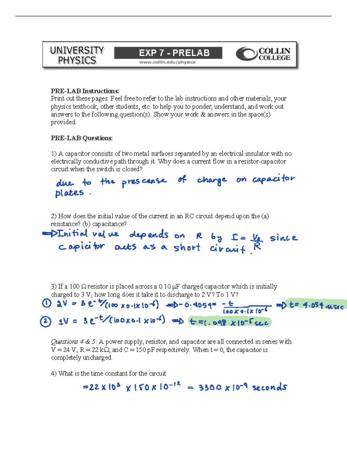 Lab phys new - lab 7 - PRE-LAB Instructions: Print out these pages ...
