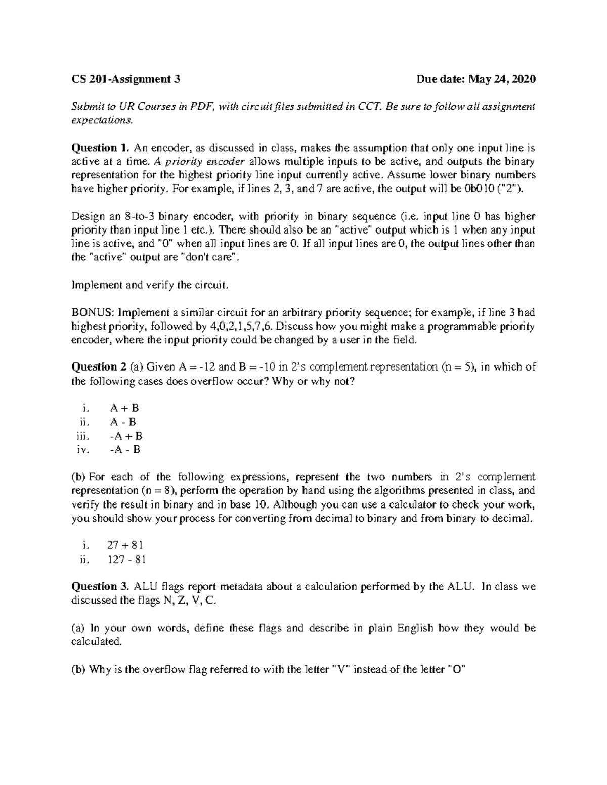 Assignment-3 - Assignment for students - CS 201-Assignment 3 Due date ...