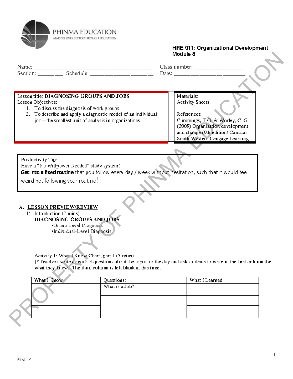 SAS Module 8 - Diagnosing Groups and Jobs - Module 8 Name ...