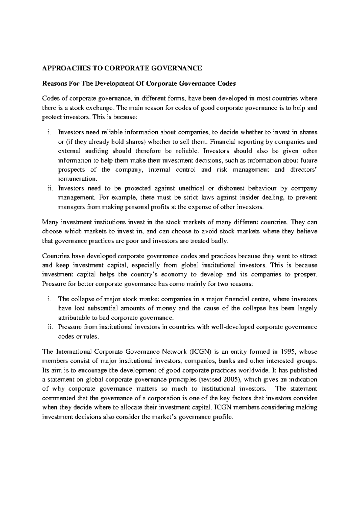 Approaches to Corporate Governance - APPROACHES TO CORPORATE GOVERNANCE ...