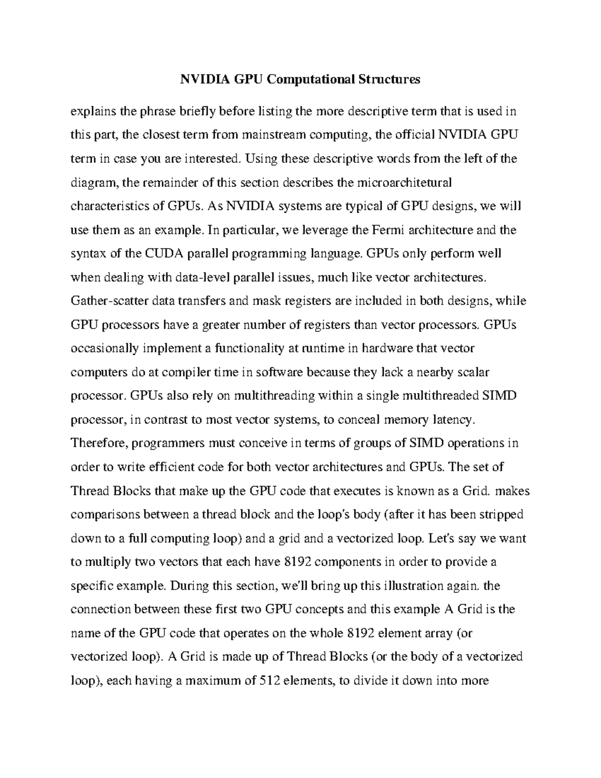 Nvidia GPU Computational Structures - NVIDIA GPU Computational ...
