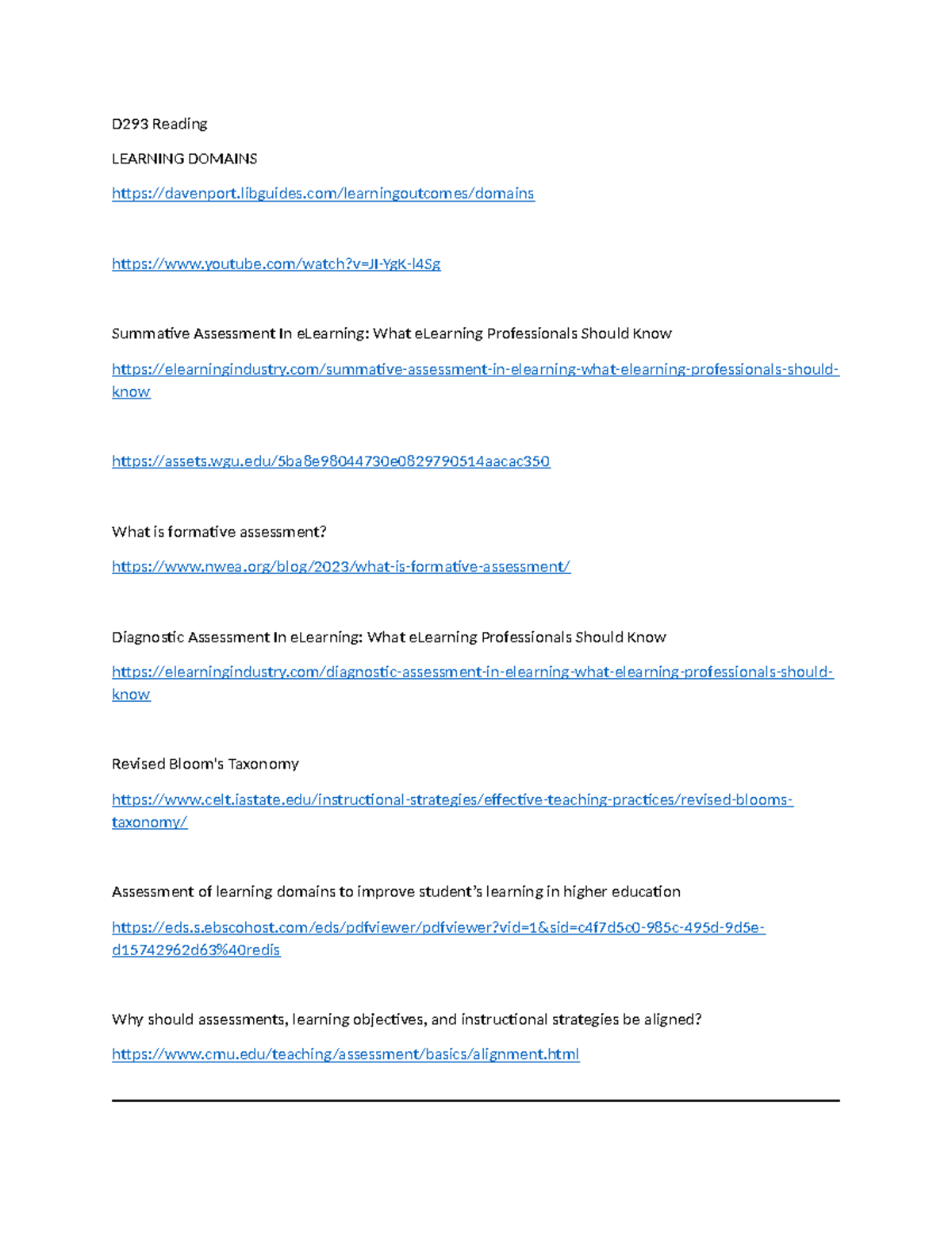 D293 Reading - D293 Reading LEARNING DOMAINS davenport.libguides ...