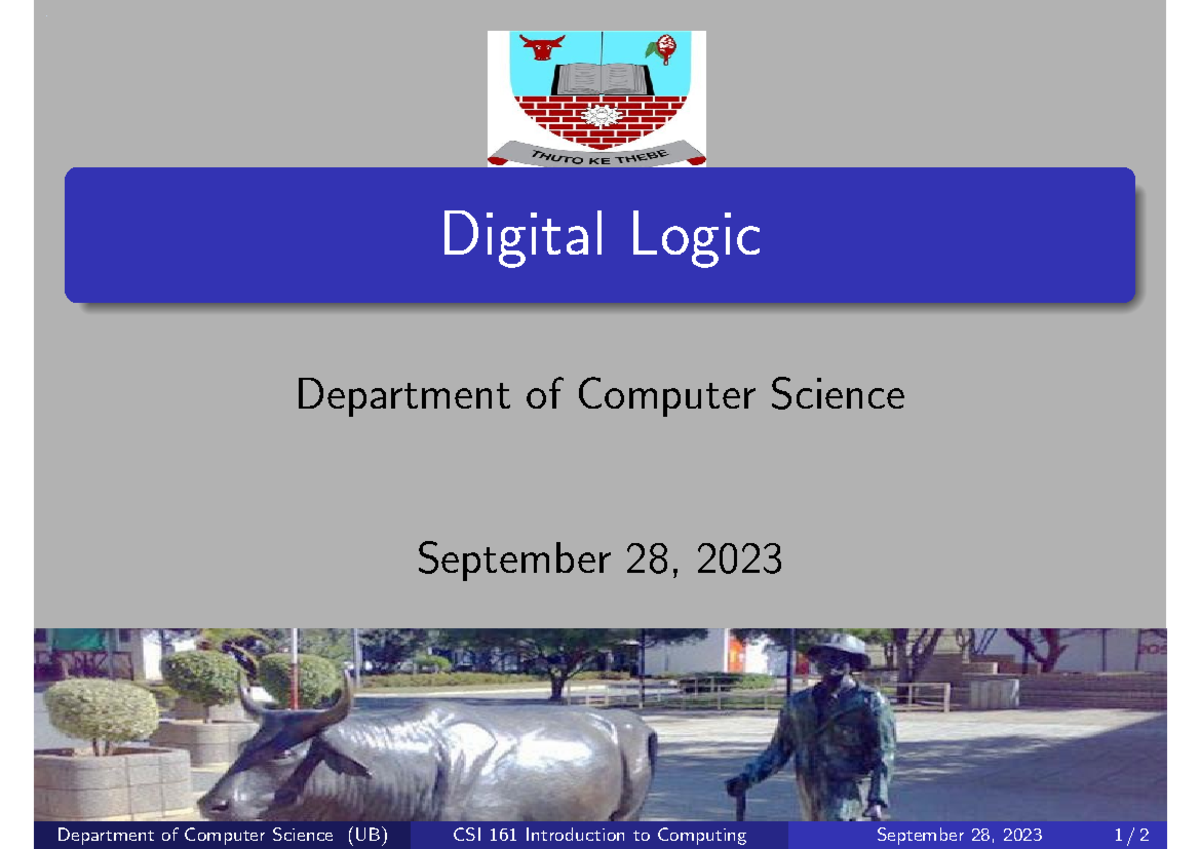 Lecture 6 - Digital Logic - . . Digital Logic Department of Computer ...