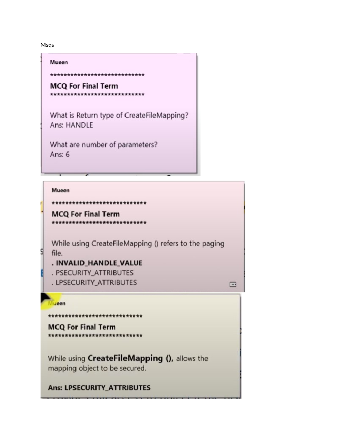 Mcqs final year cs609 - MISQS Mueen MCQ For Final Term What is Return ...