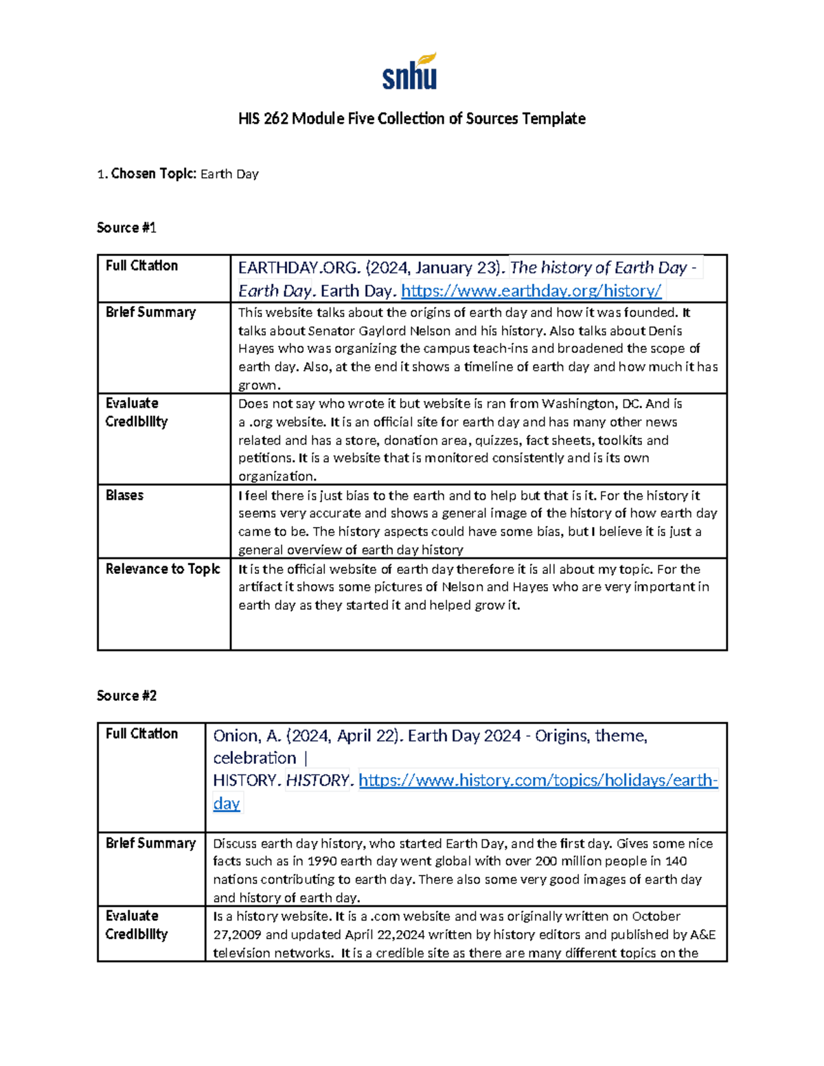Brandon 5 sources - HIS 262 Module Five Collection of Sources Template ...