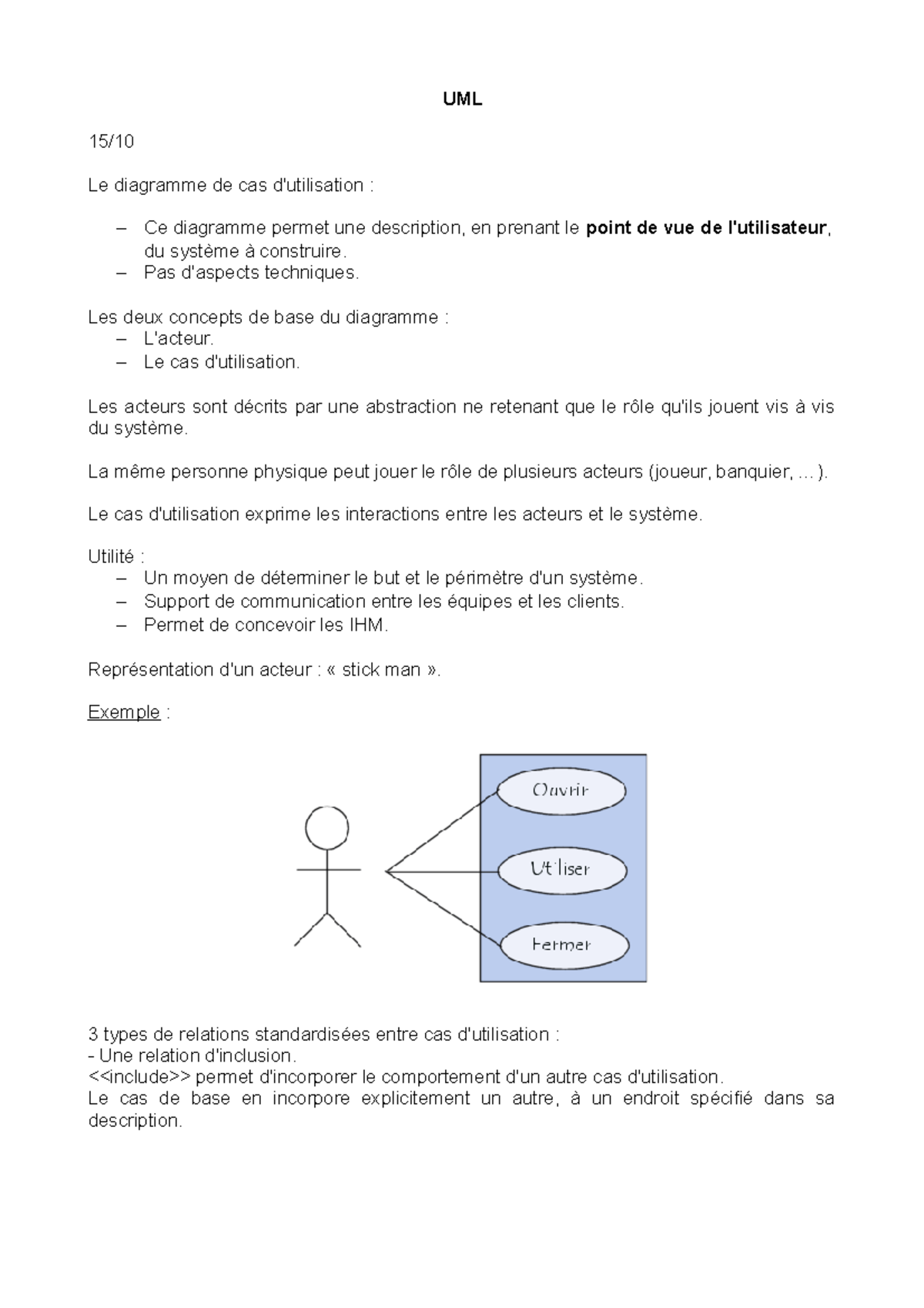 Uml 15 10 - Notes de cours Modélisation objet - Cours du 15/10 - UML 15 ...