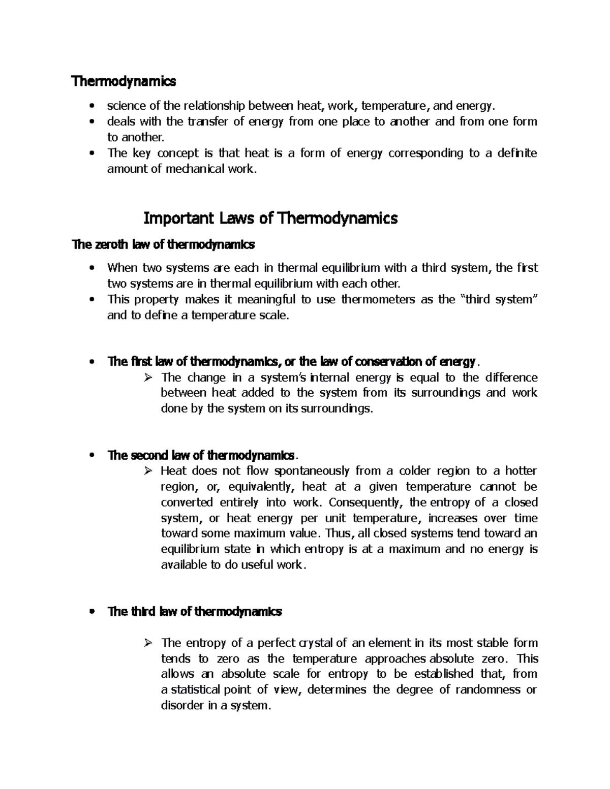 Thermodynamics - Lecture notes 3-7 - Thermodynamics science of the ...
