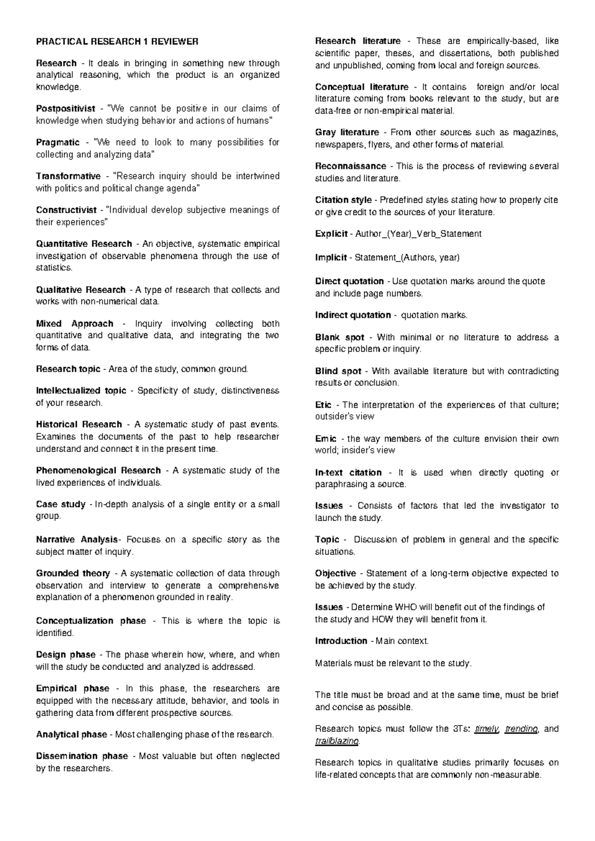 PR1- Reviewer - IGNORE JUST TO DOWNLOAD FILES - PRACTICAL RESEARCH 1 ...