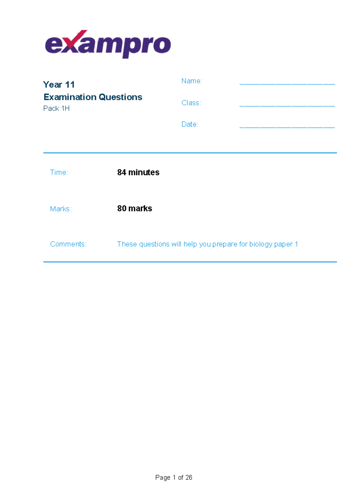 Examination%20Pack%20for%20paper%201%20%5BH%5D - Year 11 Examination ...