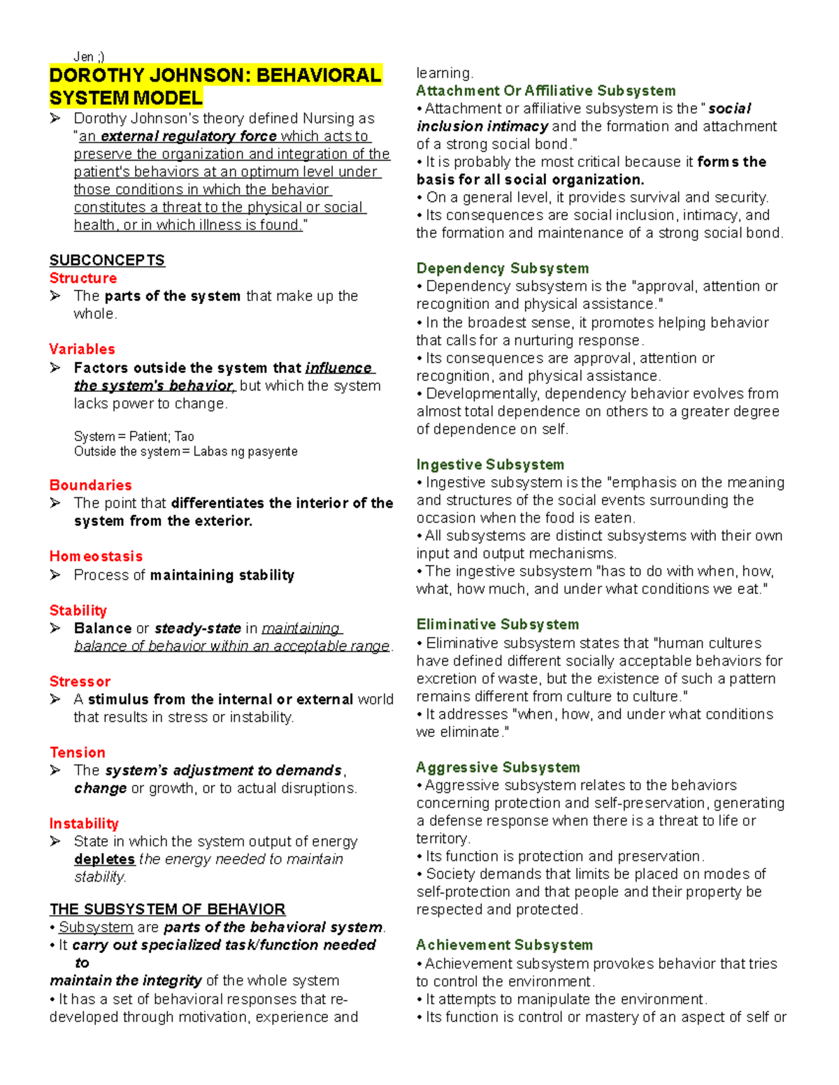 TFN- Reviewer - This notes covered Behavioral System Model, Adaptation ...