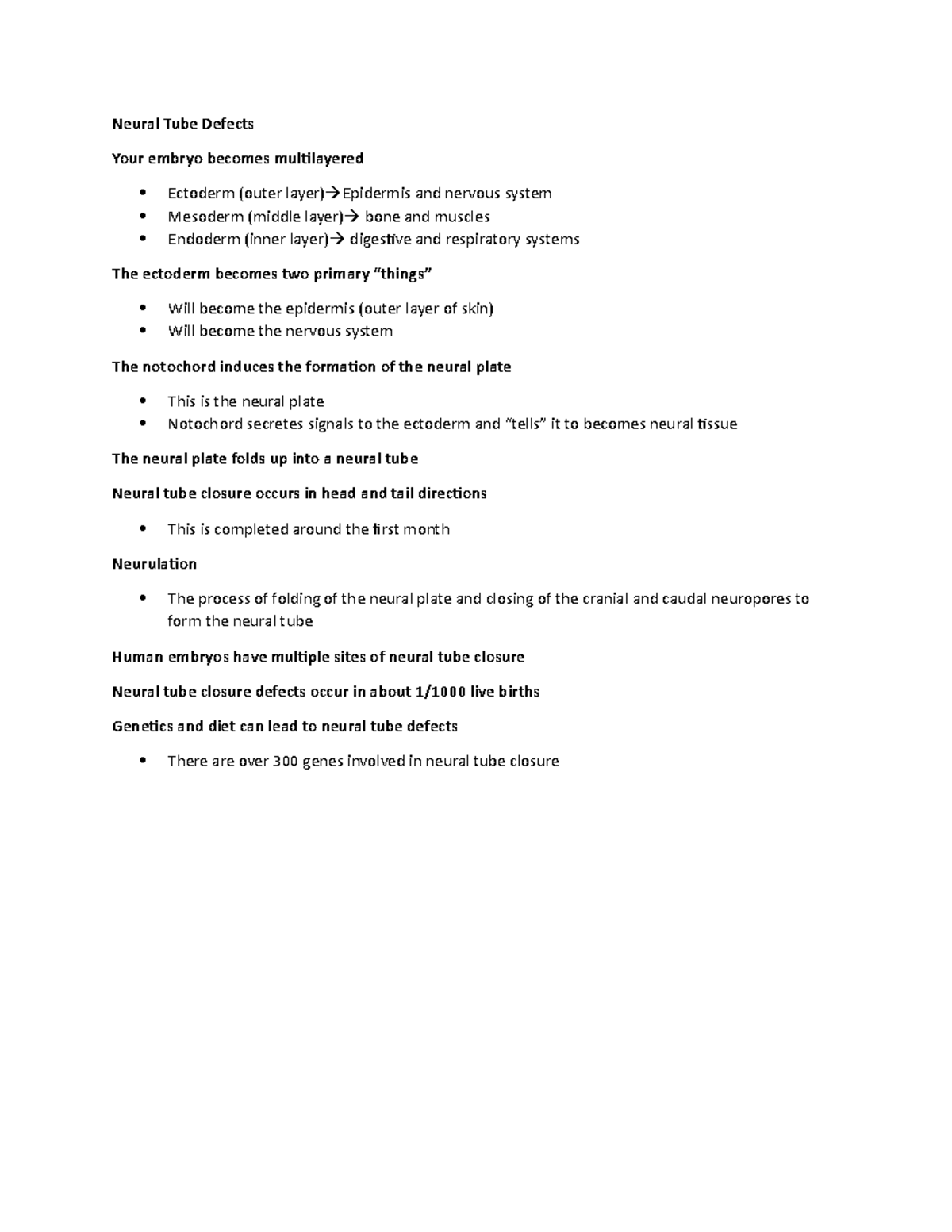 Neural TUBE Defects - Lecture notes 9 - Neural Tube Defects Your embryo ...