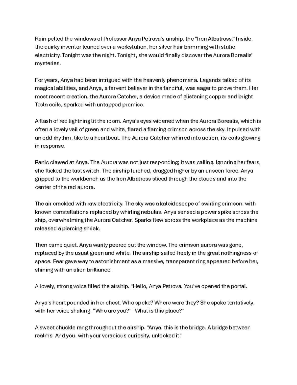 Rain pelted the windows of Professor Anya Petrova - " Inside, the ...