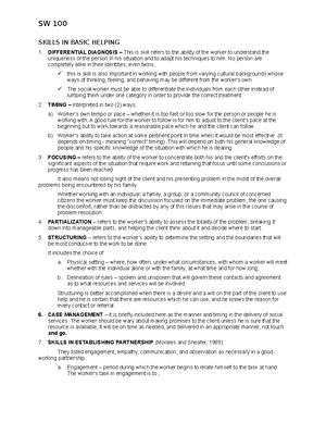 Essential components of social work - Client (Person)- the one who ask ...