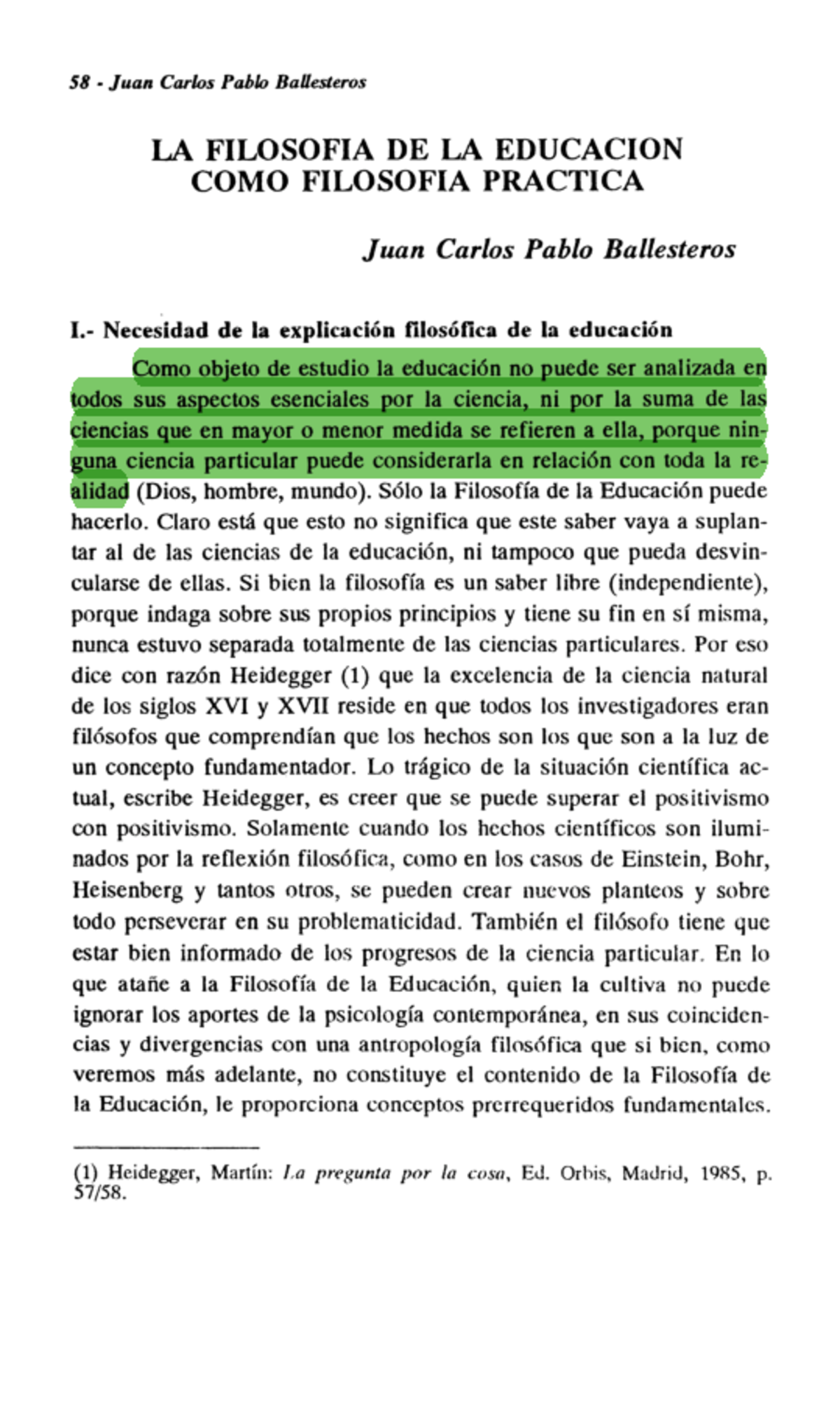 Filosofía de la Educación como Filosofía Práctica - LA FILOSOFIA DE LA ...