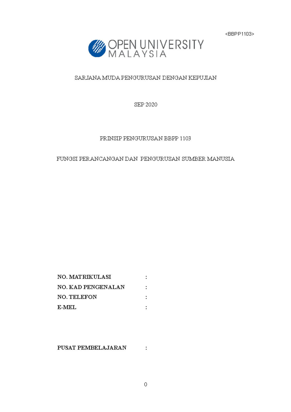 Assignment Prinsip Pengurusan - SARJANA MUDA PENGURUSAN DENGAN KEPUJIAN ...