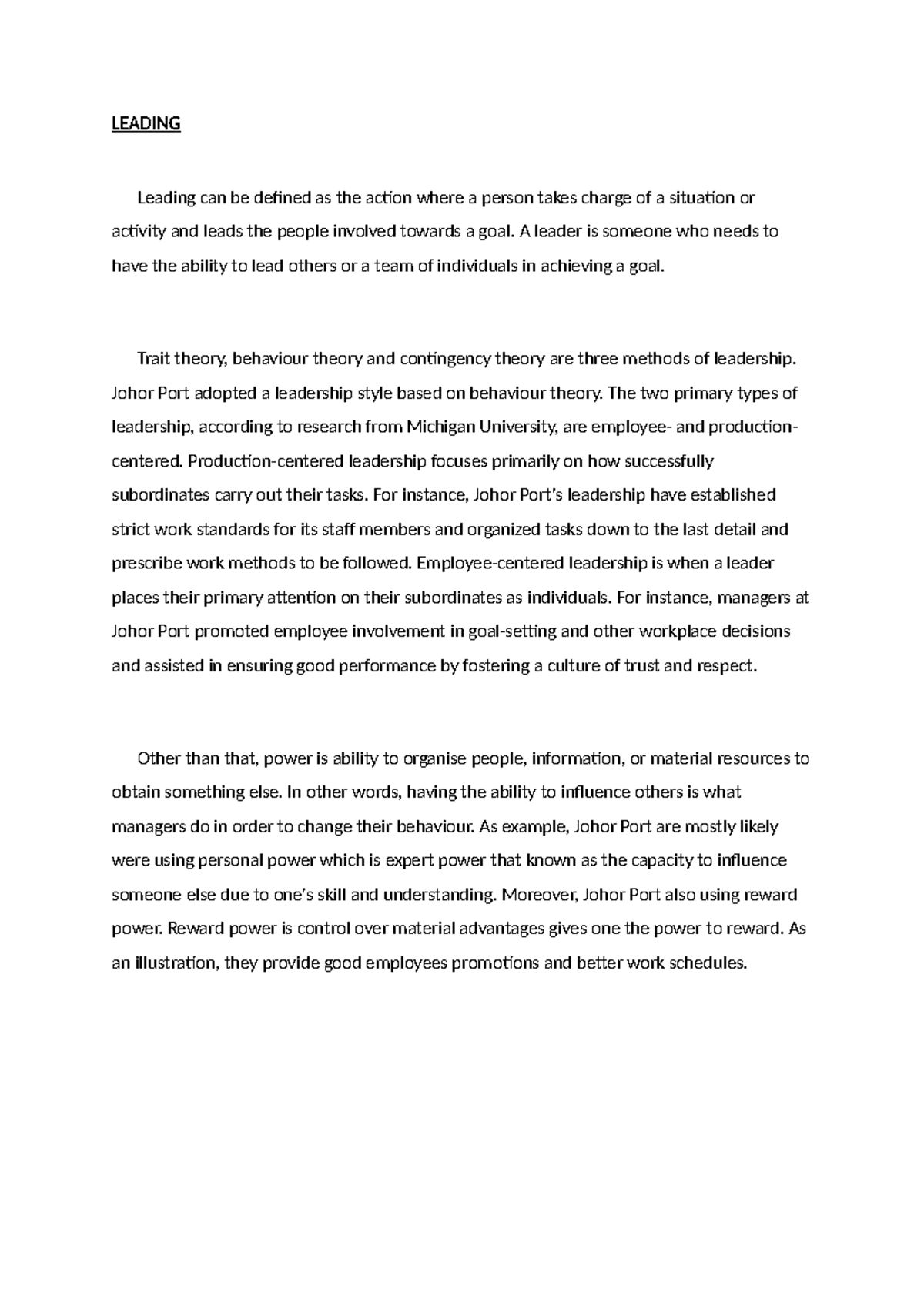 Leading mgt162 - Summary fundamental of management - LEADING Leading ...