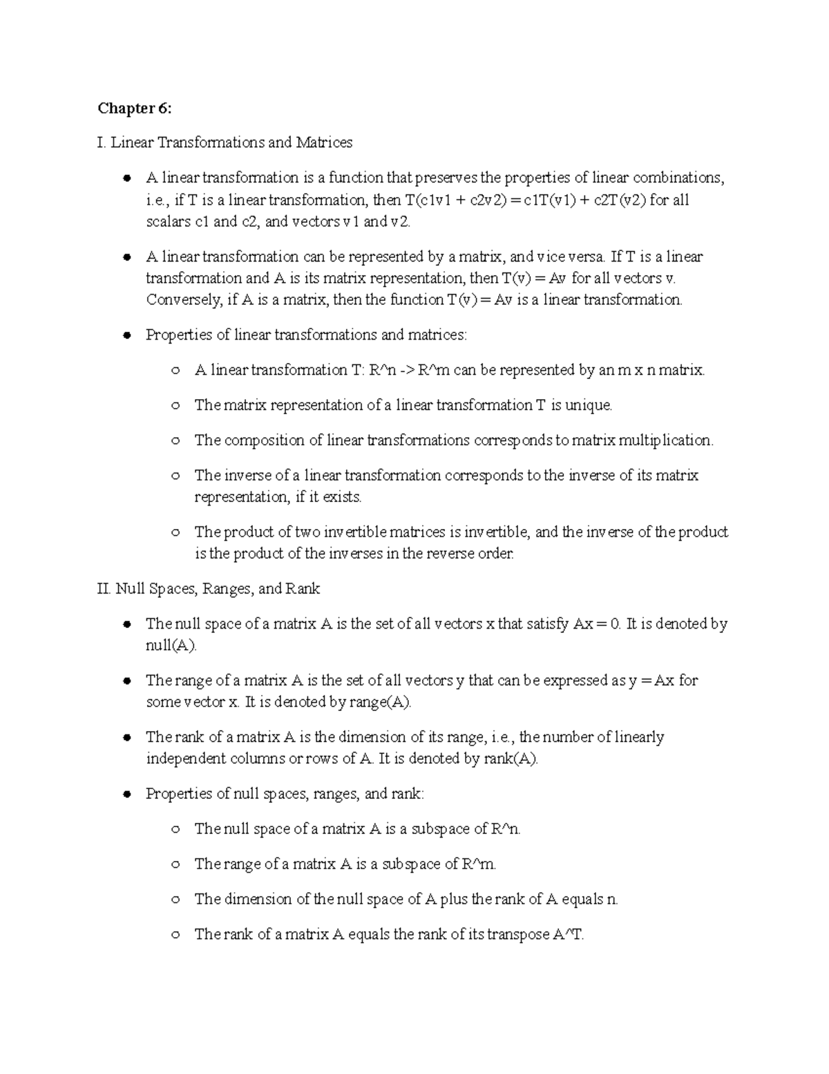 MATH 220 Chapter 6 - MATH 220 Notes for Ch 6 - Chapter 6: I. Linear ...