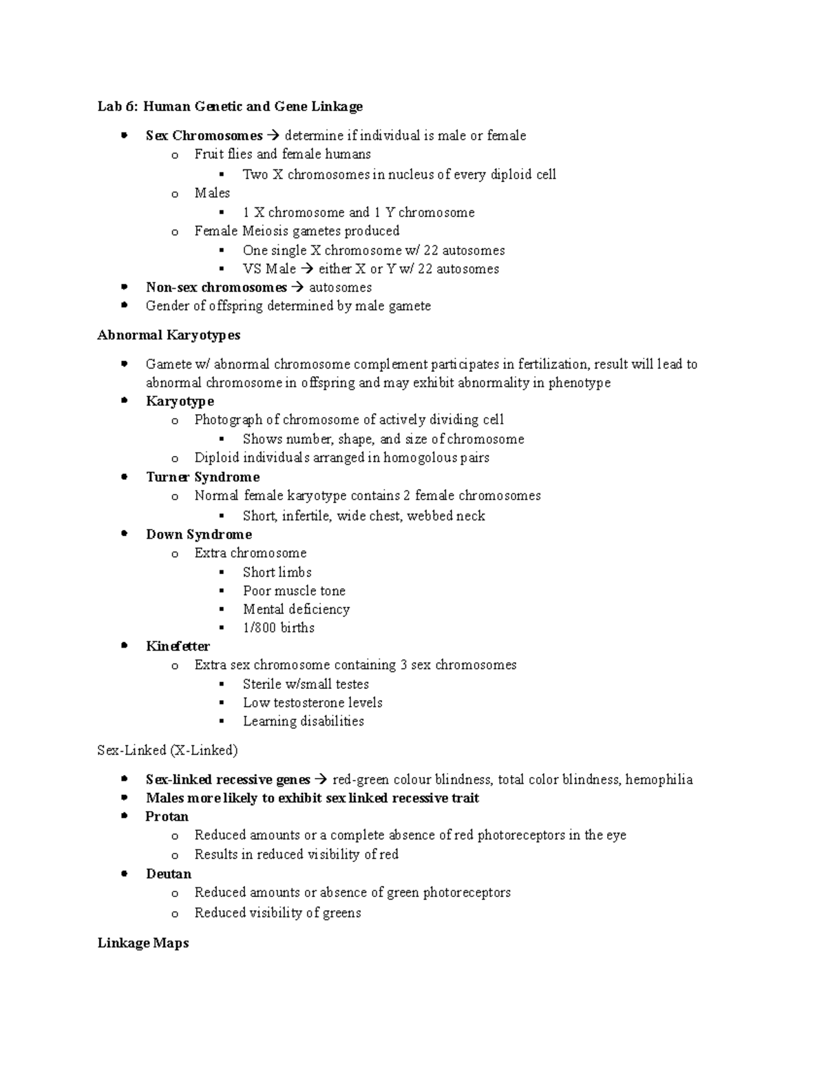 Bio Lab 6 Study Notes - Mr. Smith - Lab 6: Human Genetic and Gene ...