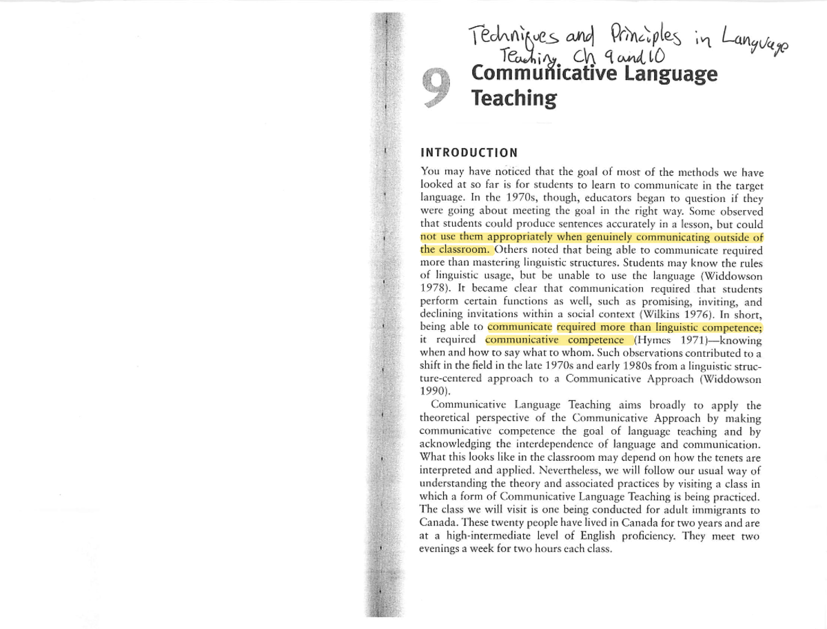 Larsen freeman techniques and principles in language teaching chapters ...