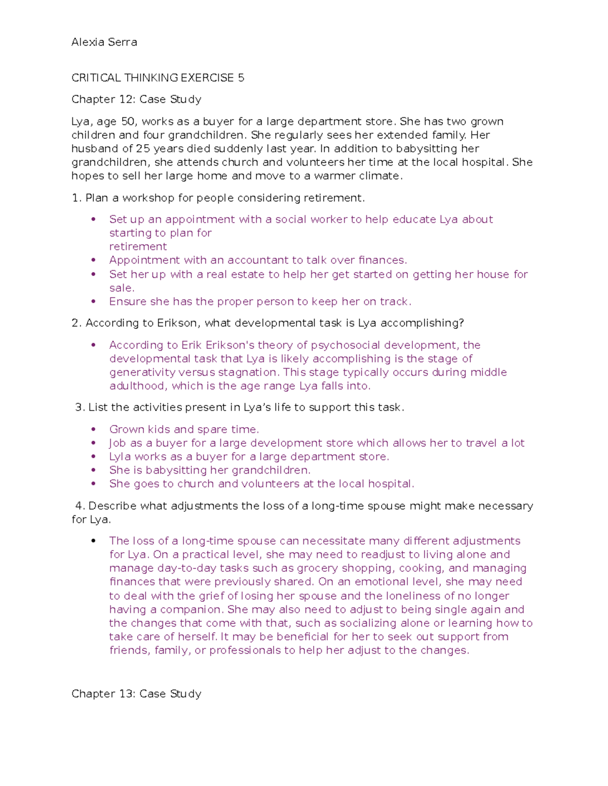 Critical thinking exercise 5 Complete - Alexia Serra CRITICAL THINKING ...