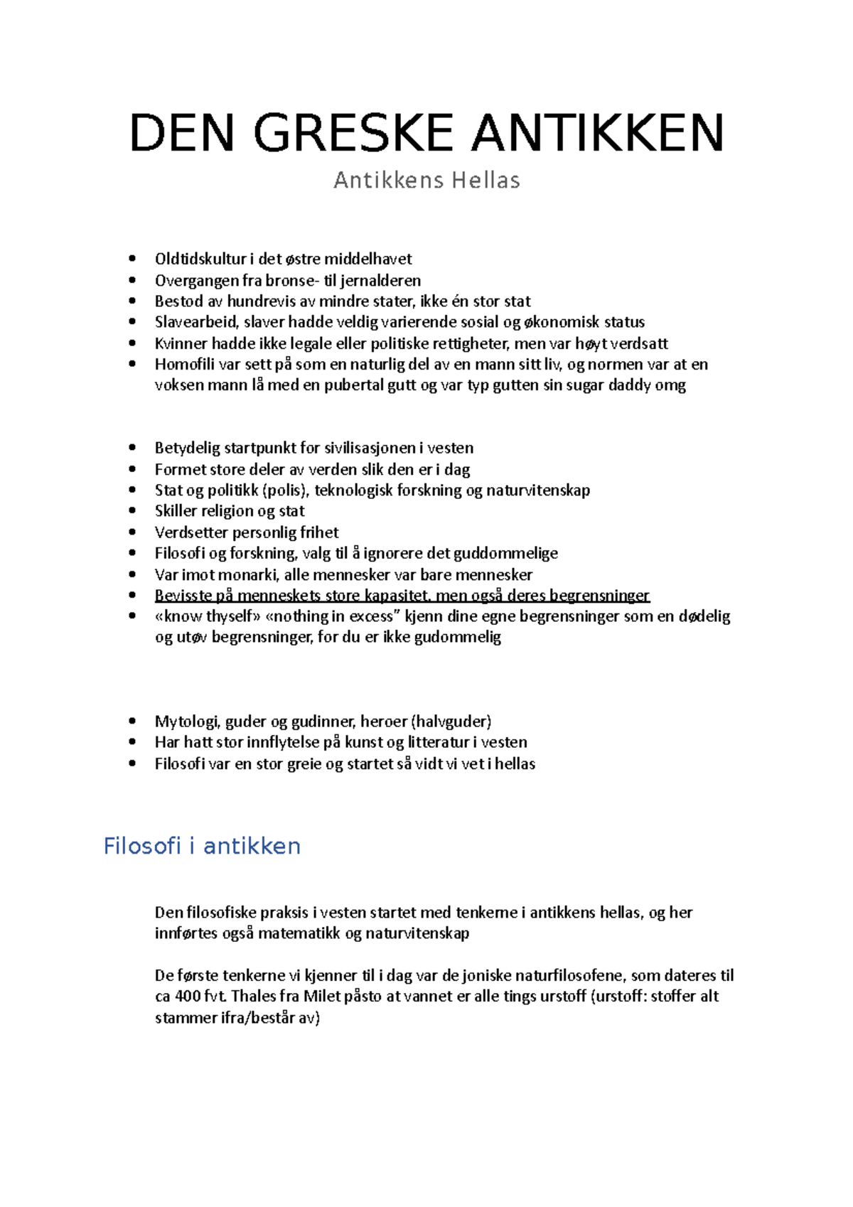 Den Greske Antikken - DEN GRESKE ANTIKKEN Antikkens Hellas ...