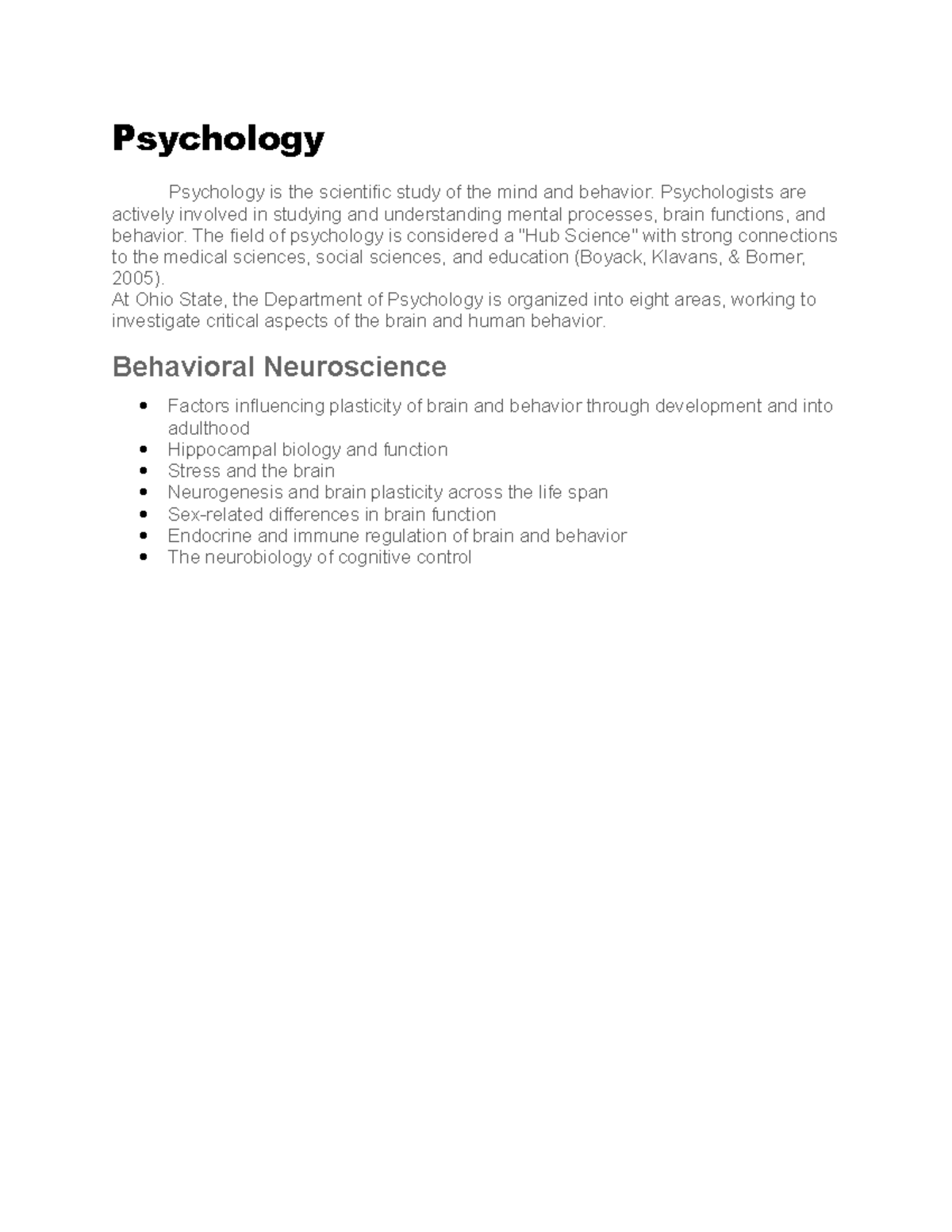 Psychology - its a lecture note - Psychology Psychology is the ...