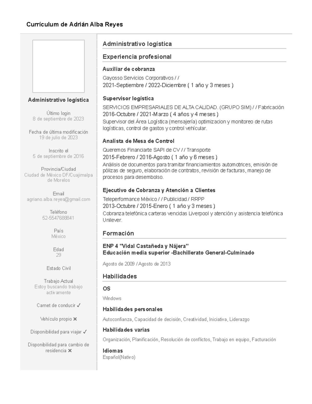 Adrian Alba - apunte - Currículum de Adrián Alba Reyes Administrativo ...