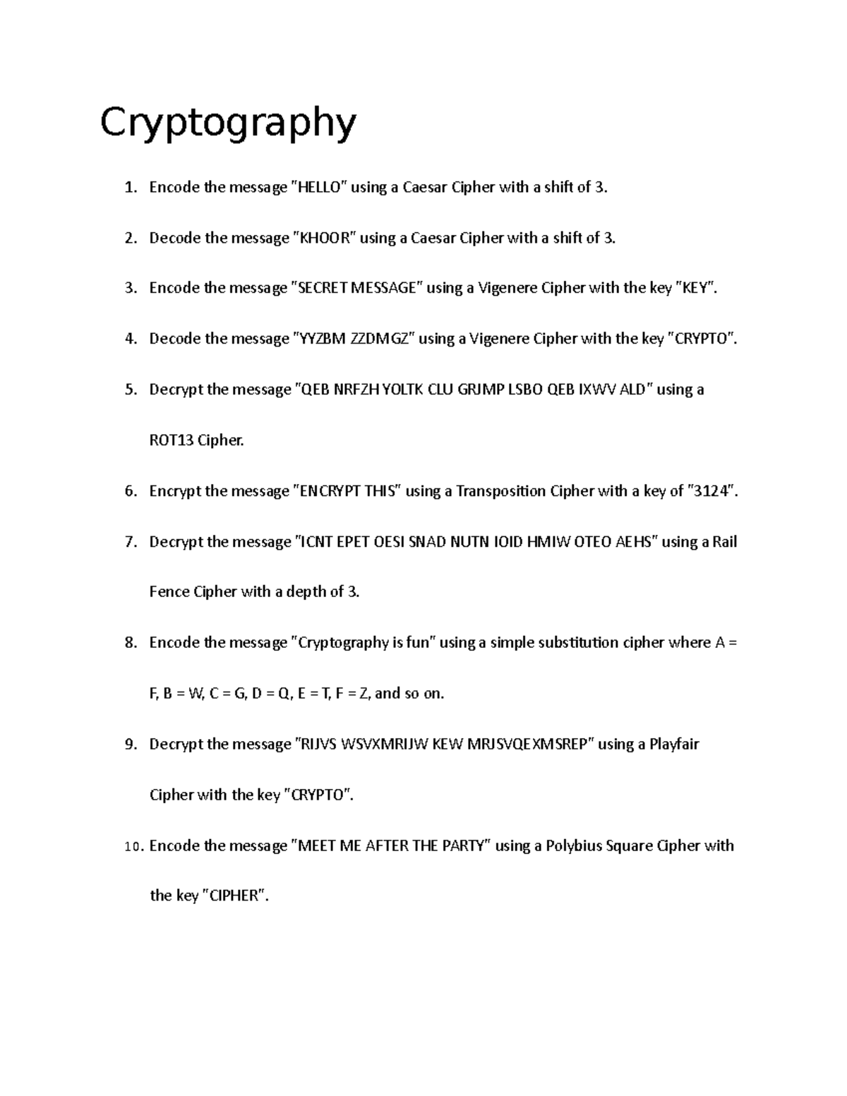 Cryptography - calculus 3 self-made worksheet - Cryptography Encode the ...