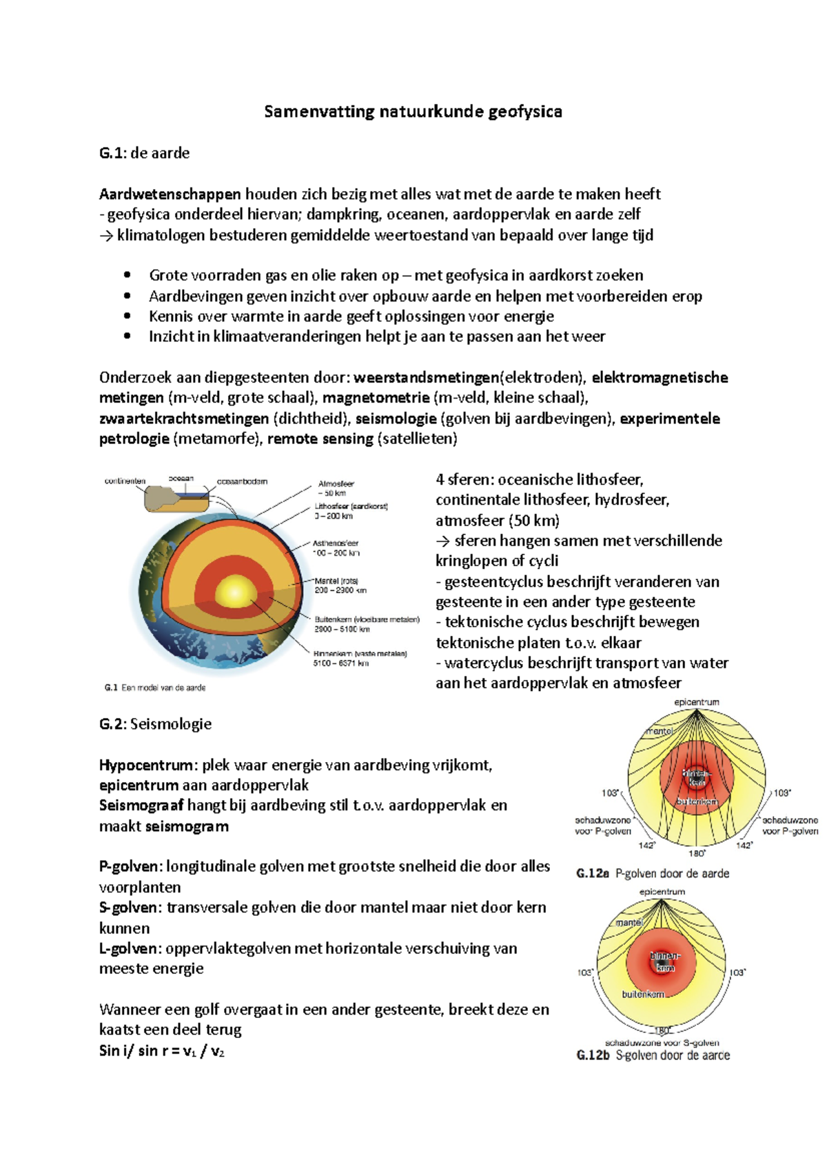 Samenvatting natuurkunde geofysica - o. elkaar watercyclus beschrijft ...