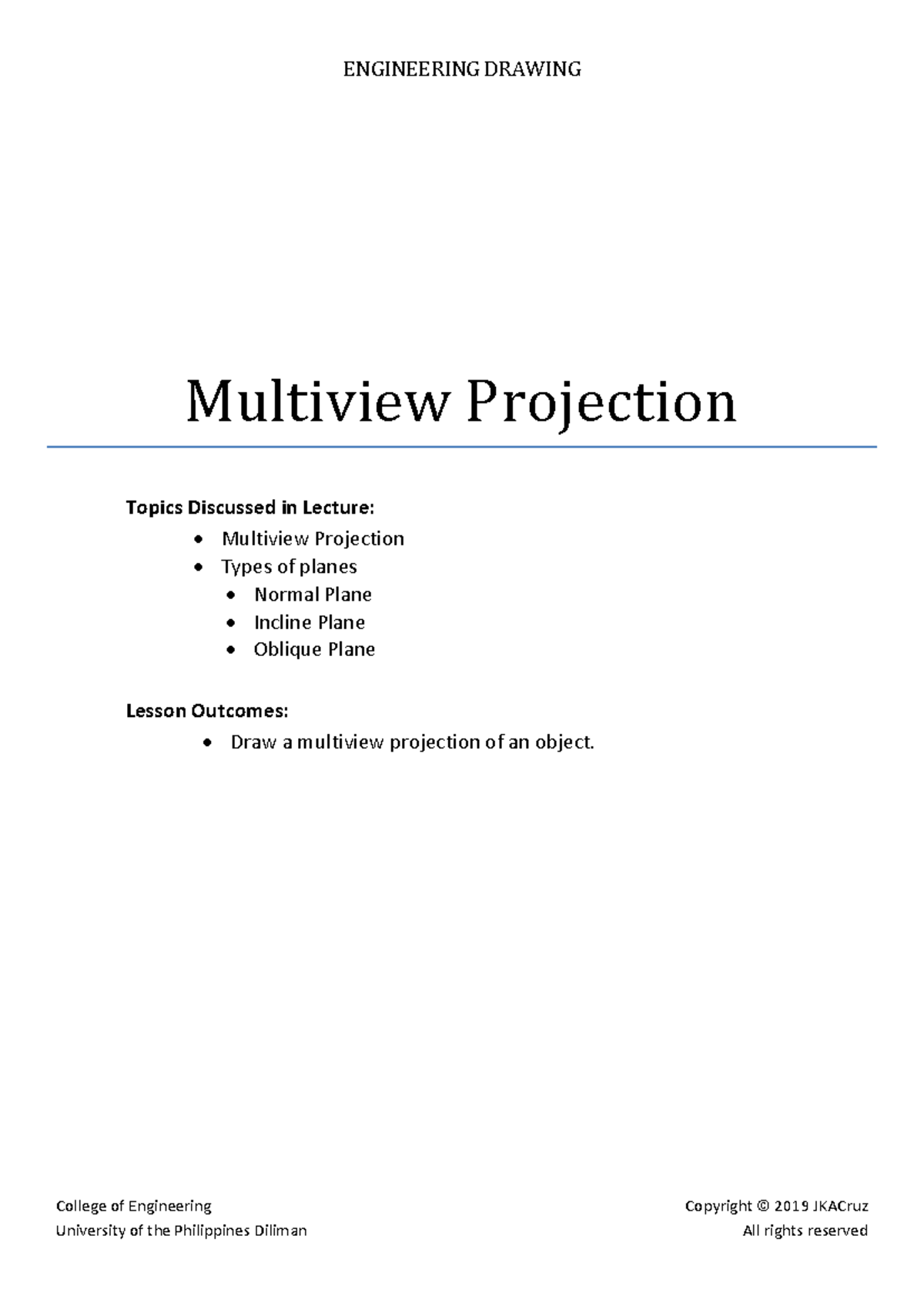 Multiview Projection Module - ENGINEERING DRAWING Module 12 Multiview ...