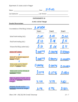 Copper in a Penny Lab Report - Experiment 6: Copper in a Penny ...