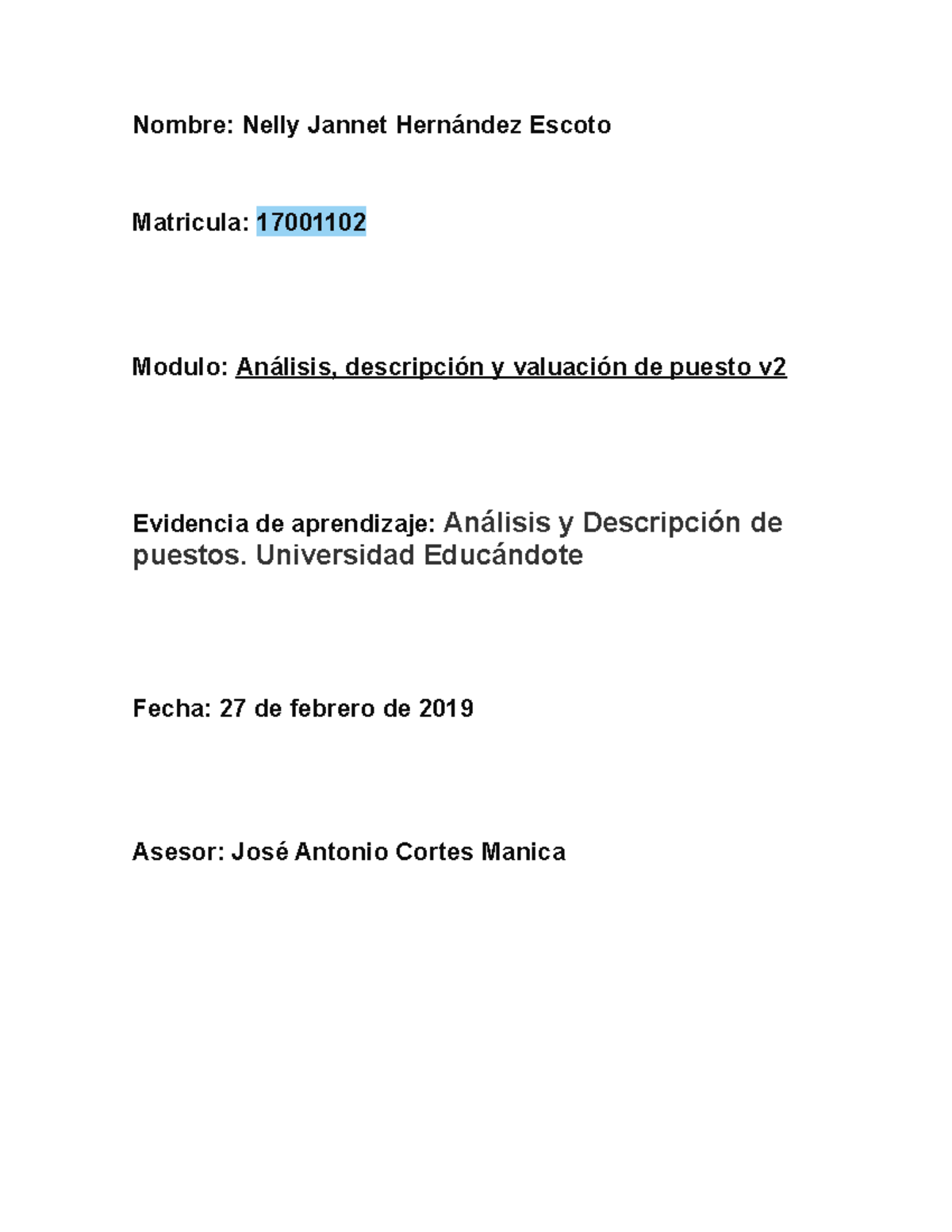 Hernandez Nelly Etapa 2 - Nombre: Nelly Jannet Hernández Escoto ...
