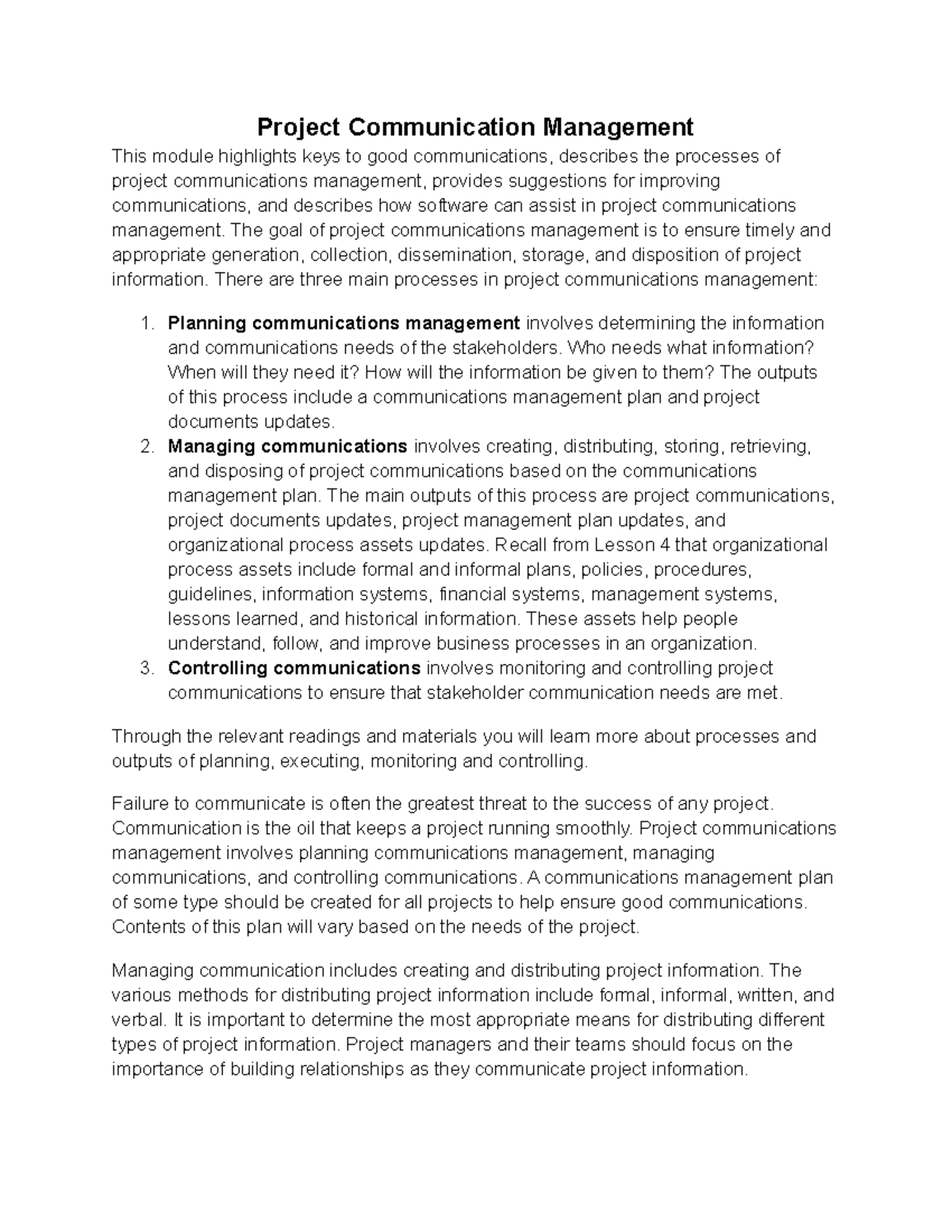 Project Communication Management - The goal of project communications ...