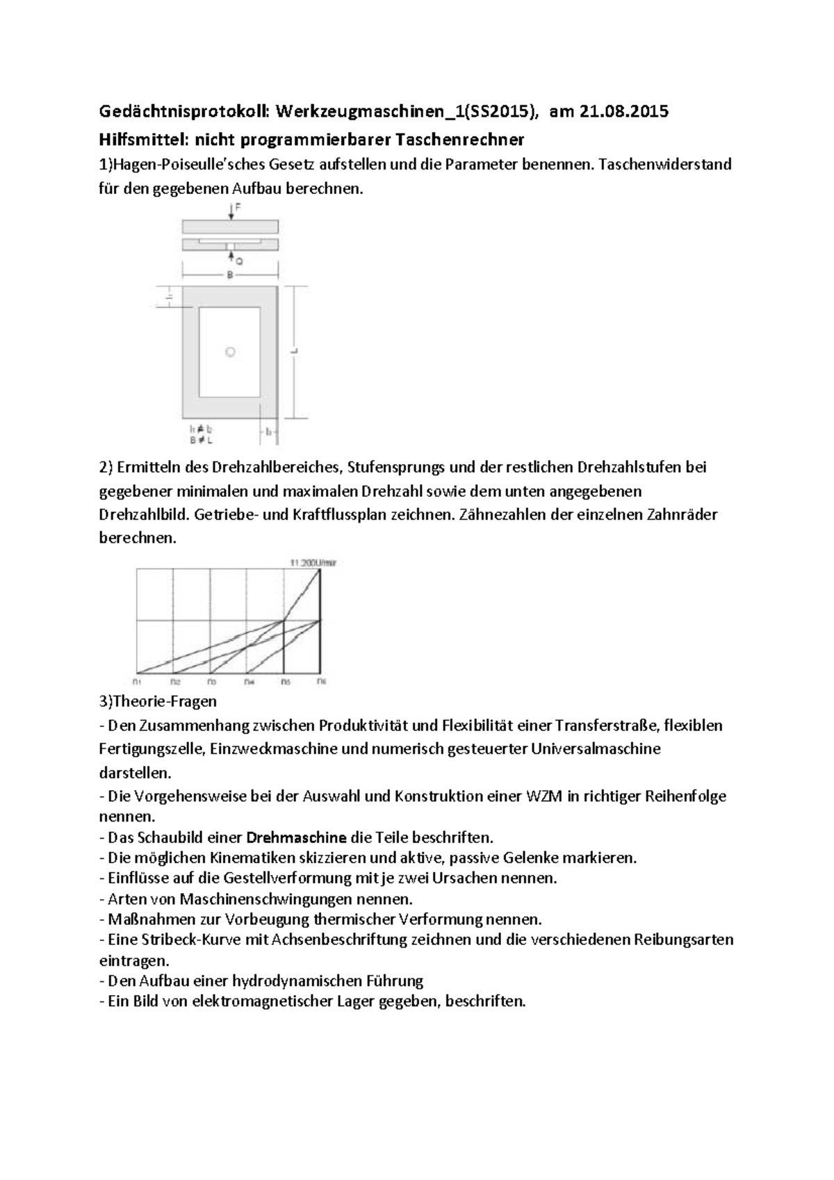 Klausur Sommersemester 2015, Fragen und Antworten - Gedächtnisprotokoll: - Studocu