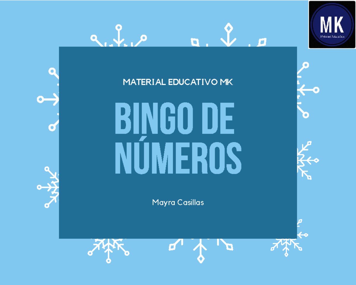 Bingo-de-Números- 1 AL 20 - BINGO DE NÚMEROS MATERIAL EDUCATIVO MK ...