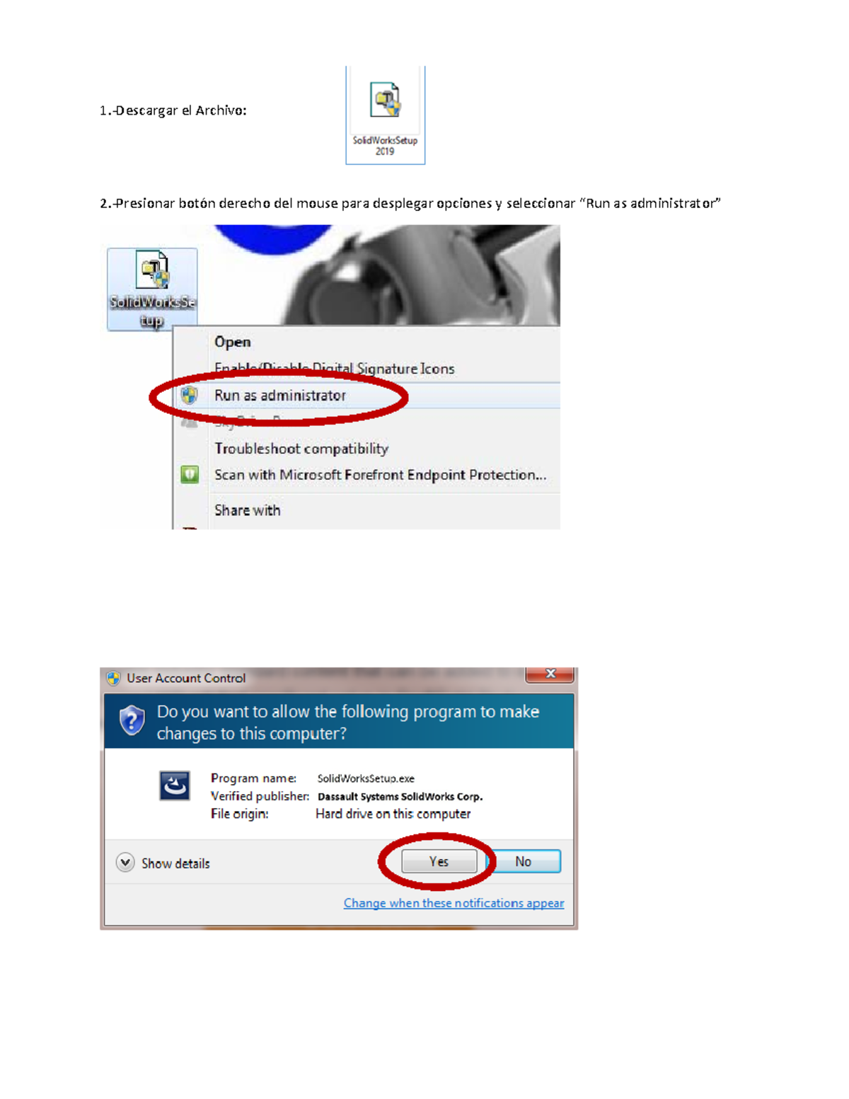 Tutorial de Instalacion Solid Works - Ecuaciones diferenciales - 1.‐Descargar el Archivo: - Studocu